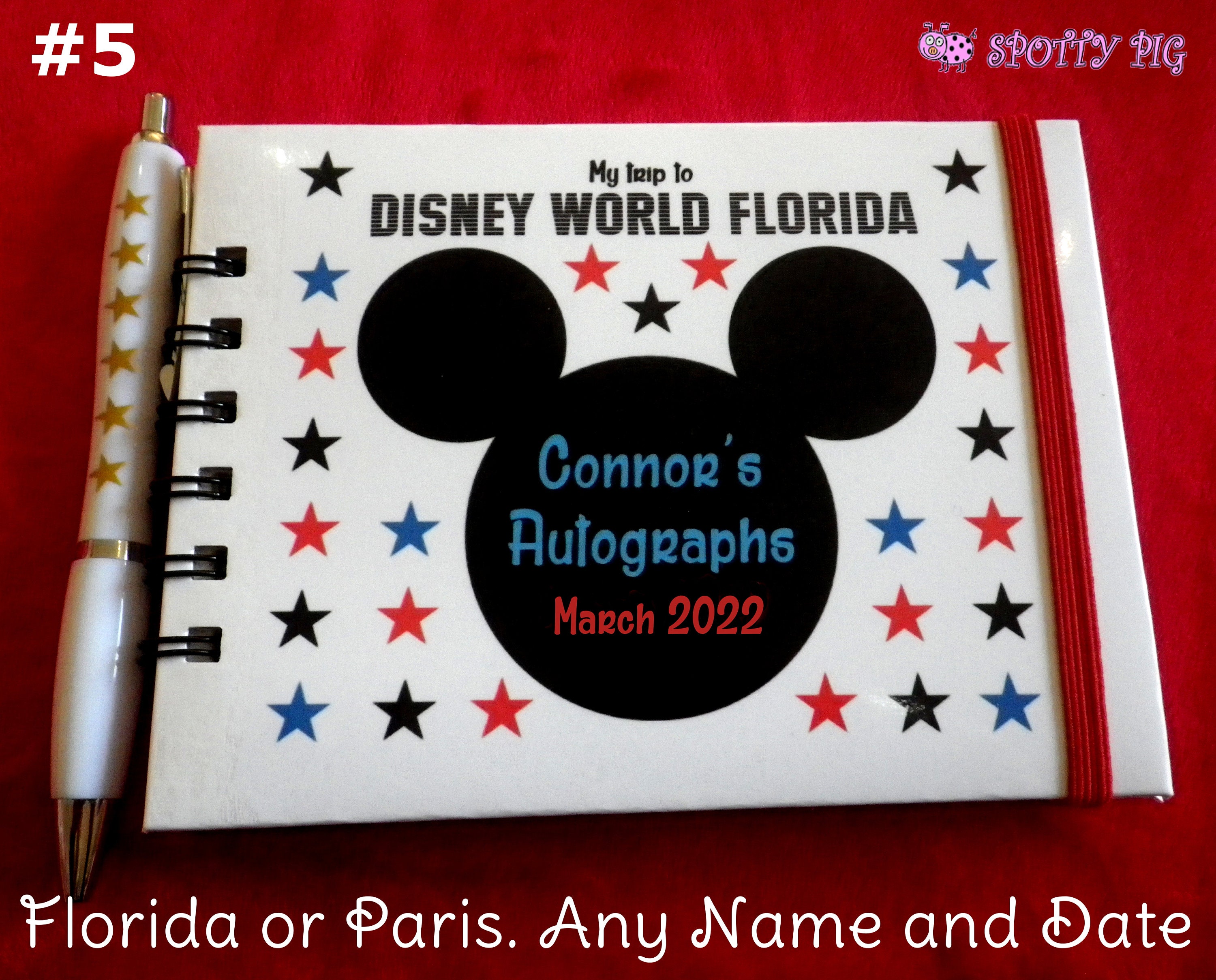 Personalised Mickey Mouse Autograph Book Disneyland or Disney World ...