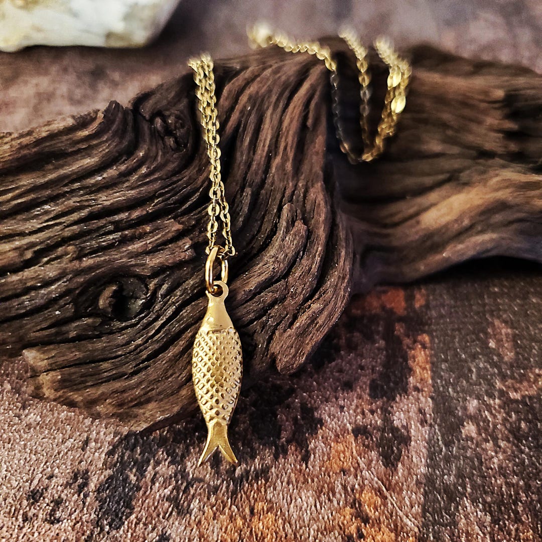 Fish Necklace Gold Mackerel Statement Cable Chain Gift Xmas - Etsy