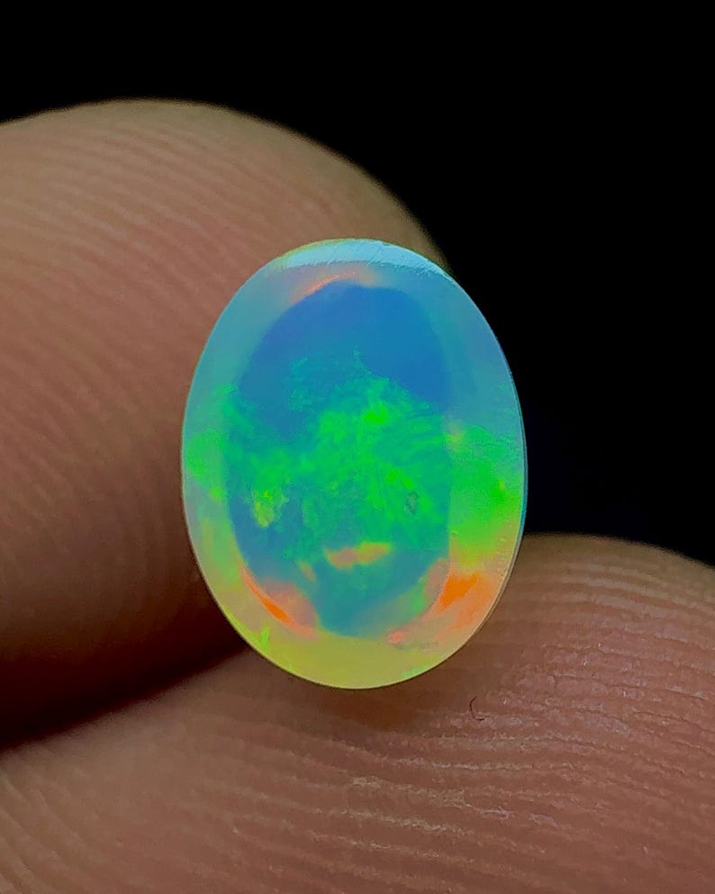 Stunning Natural Ethiopian Fire Welo Opal Cabochon Loose Oval Shape ...