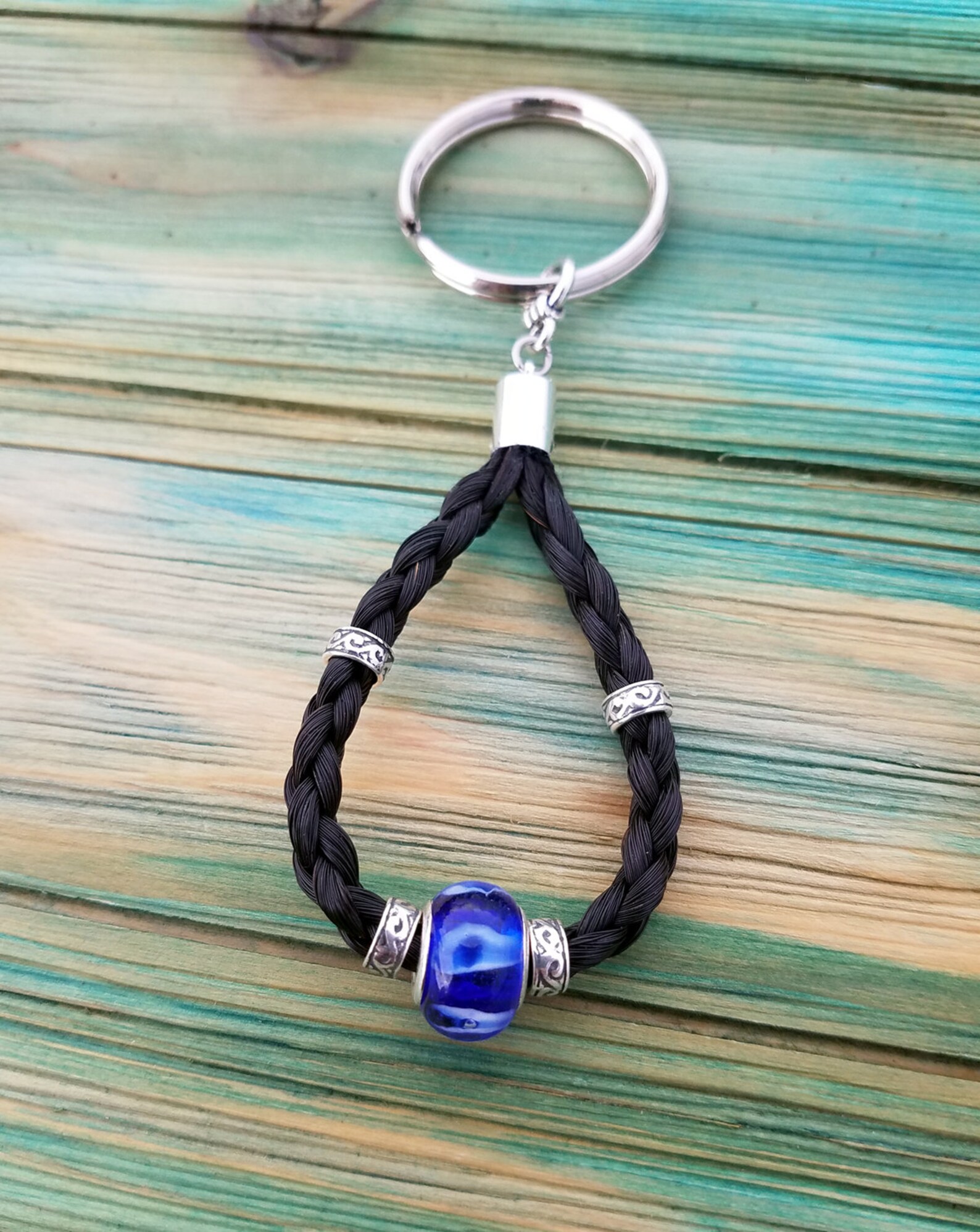 Horsehair Keychain With Beads - Etsy