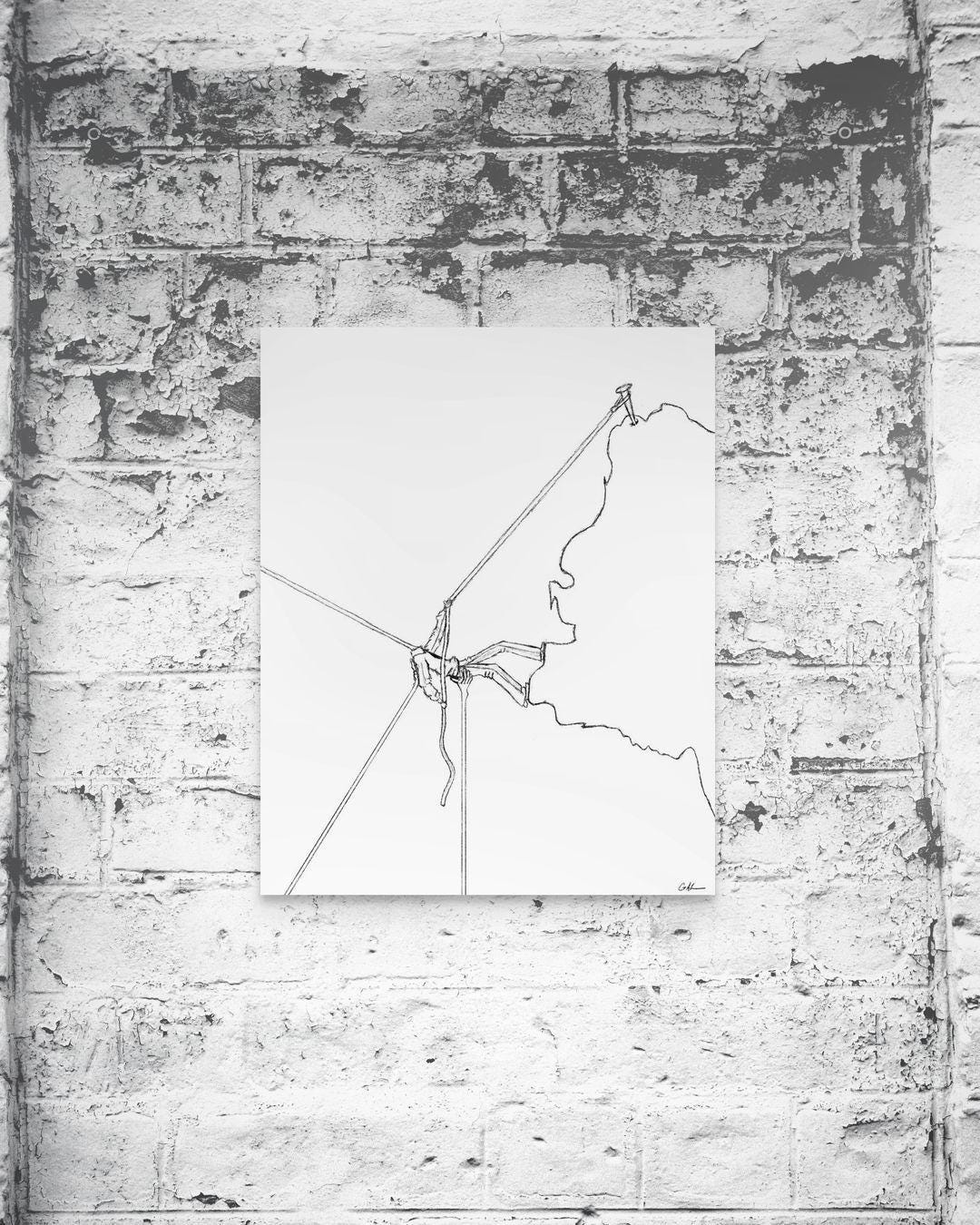 Minimalist Line Art Print - the Climb, Fine Art Poster, Perseverance ...