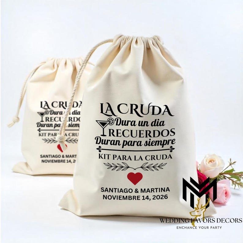 Personalized La Cruda Wedding Favor Bag, Spanish Hangover Kit, Mexico ...