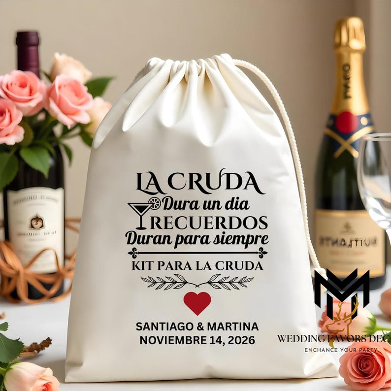 Personalized La Cruda Wedding Favor Bag, Spanish Hangover Kit, Mexico ...