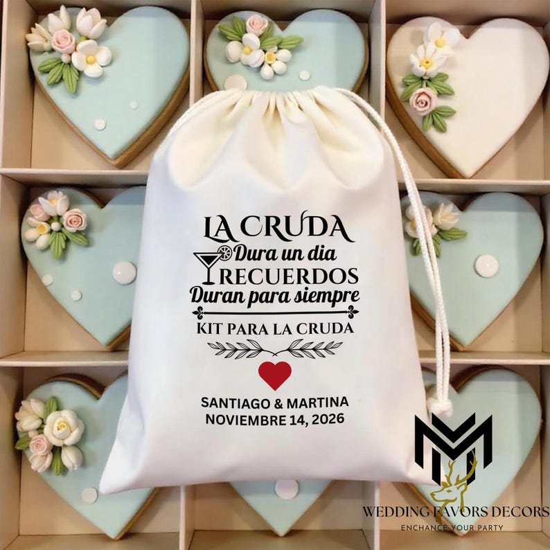 Personalized La Cruda Wedding Favor Bag, Spanish Hangover Kit, Mexico ...