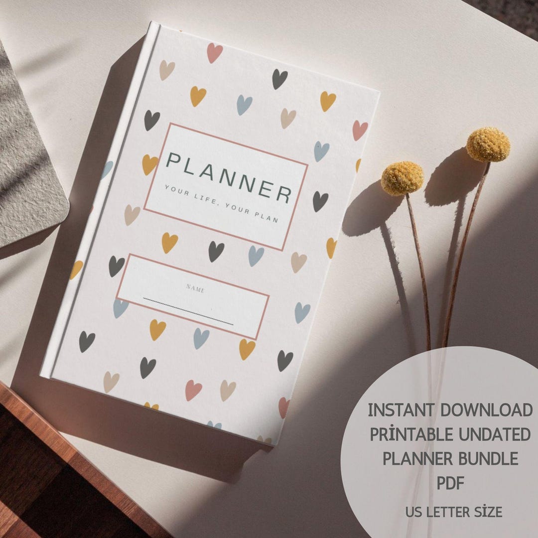 Printable Undated Life Planner Bundle | Monthly Weekly Daily Pages ...