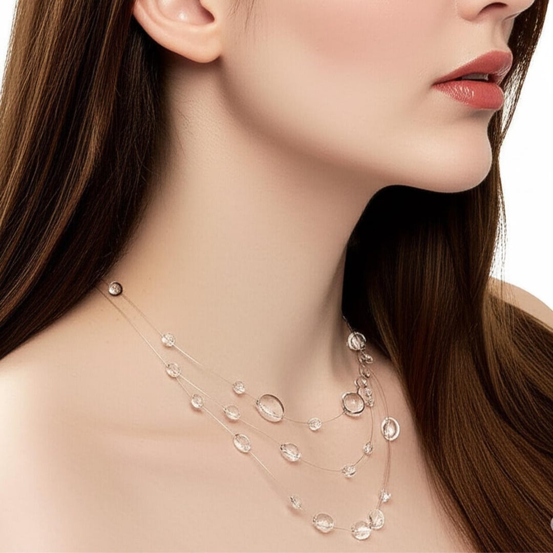 Handmade Dew Drop Necklace - Minimalist Water Drop Jewelry for Wedding ...