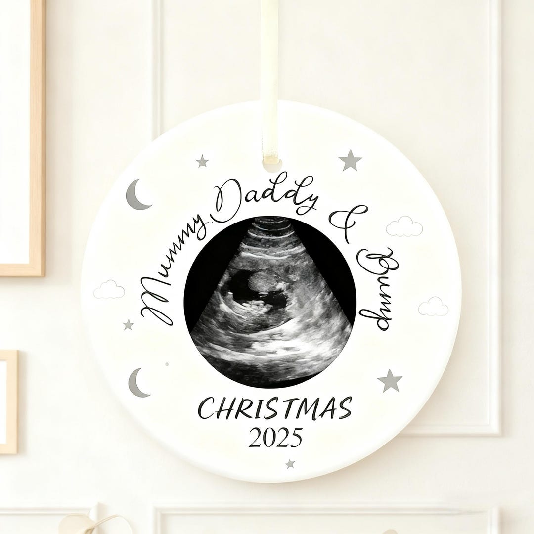 Personalized Baby Bump Ultrasound Ornament,custom Ceramic Bump First ...