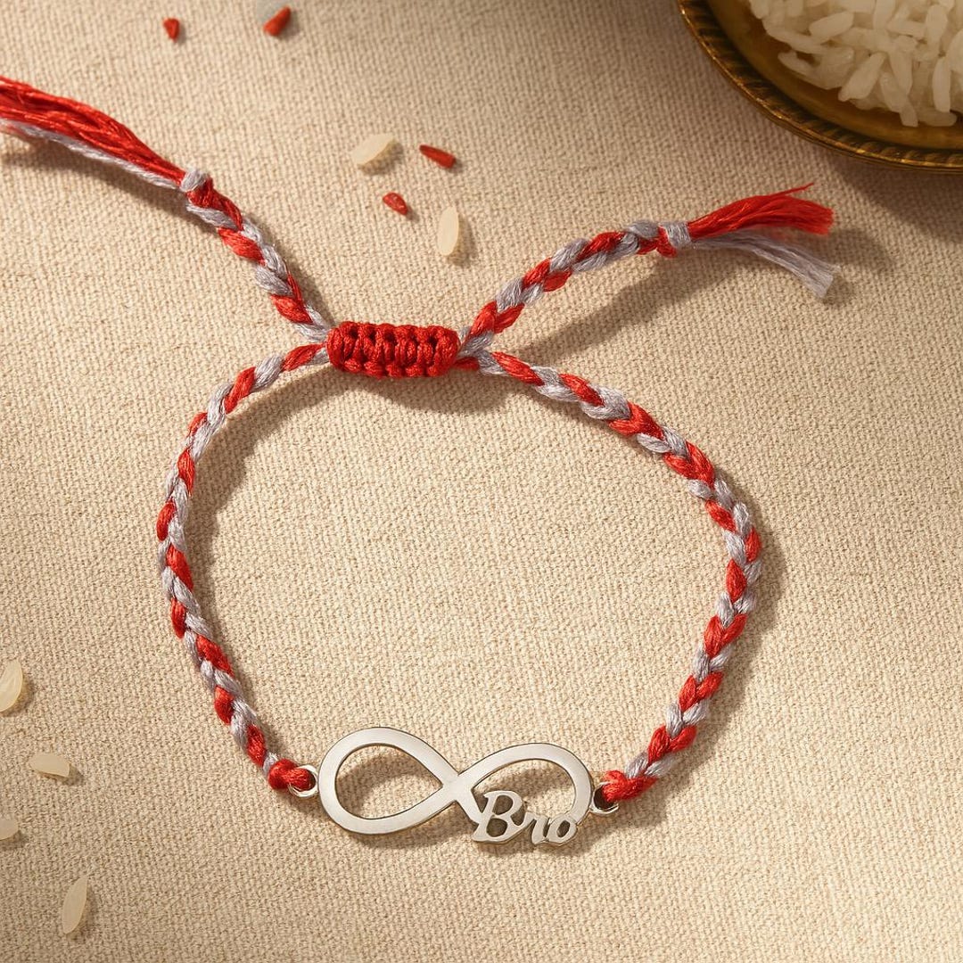 925 Silver Infinity Bro Rakhi | Gold Vermeil Rakhi for Brother ...