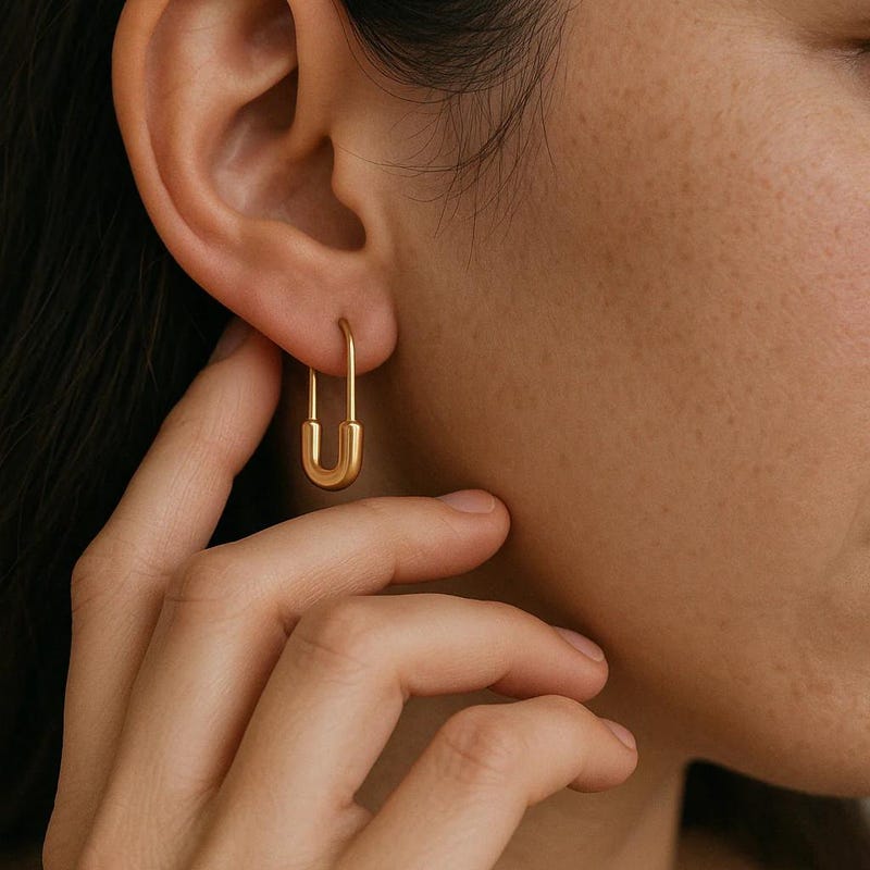 Safety Pin Hoop Earrings - Etsy