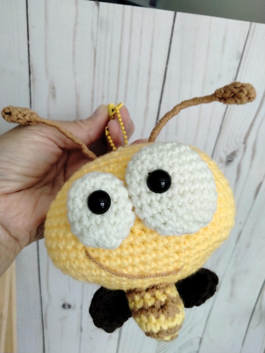 Handmade Bumblebee Keychain: Big Head, Tiny Body - Quirky Accessory - Etsy