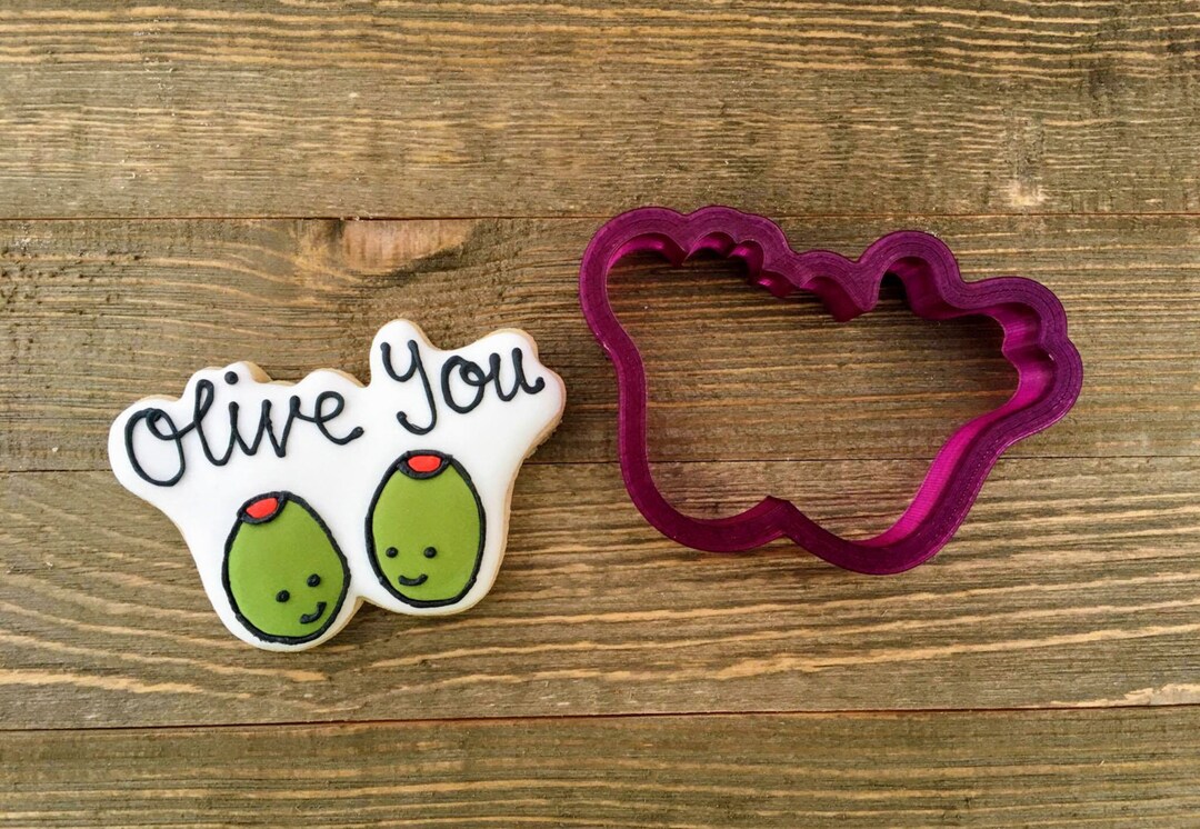 Olive You or I Love You Cookie Cutter and Fondant Cutter and Clay ...