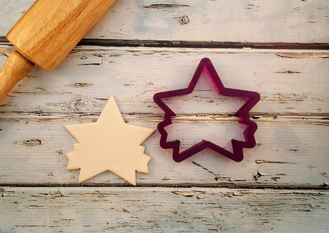 Star With Ribbon or Banner Cookie Cutter and Fondant Cutter and Clay ...