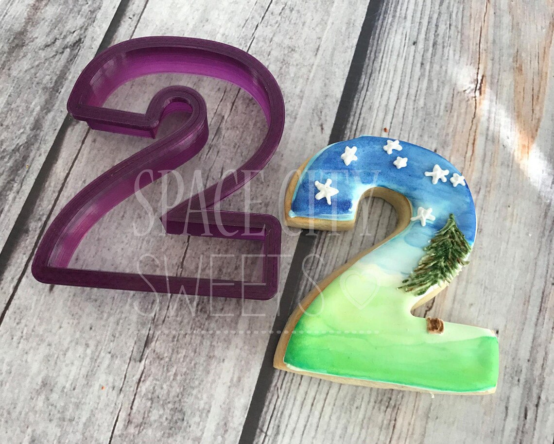 2 Two Second Birthday or Anniversary Cookie Cutter or Fondant Cutter ...