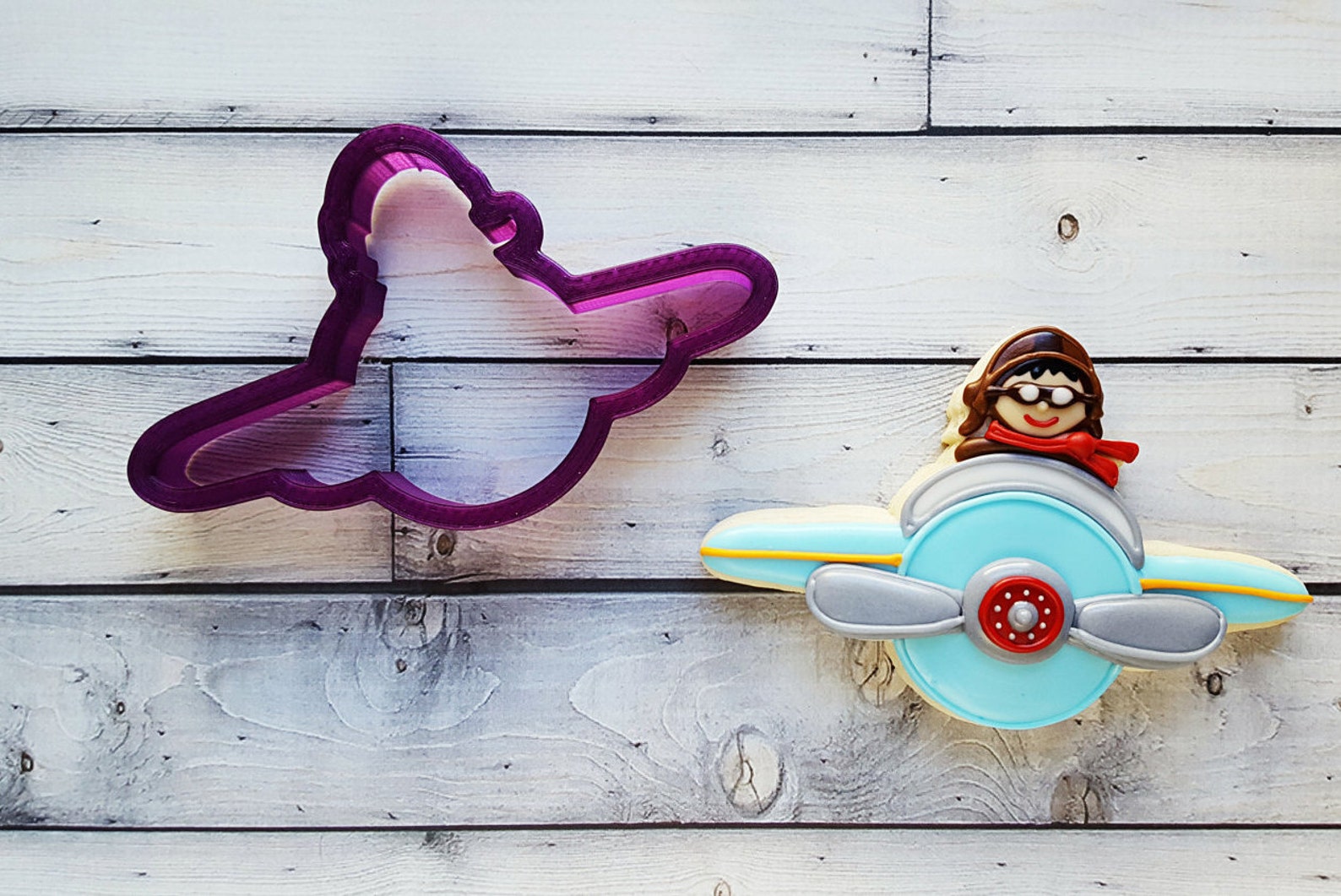 Aviator in Airplane Cookie Cutter and Fondant Cutter - Etsy