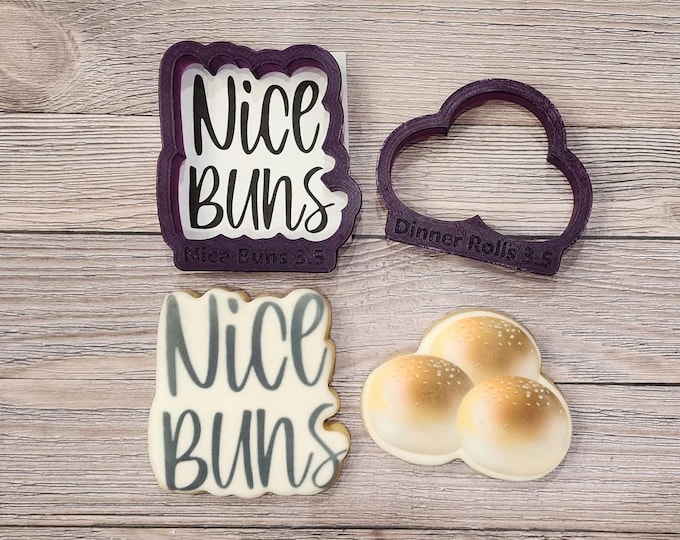 Cinnamon Roll Nice Buns Cookie Cutter | Stamp | Stencil - SHARP EDGES ...