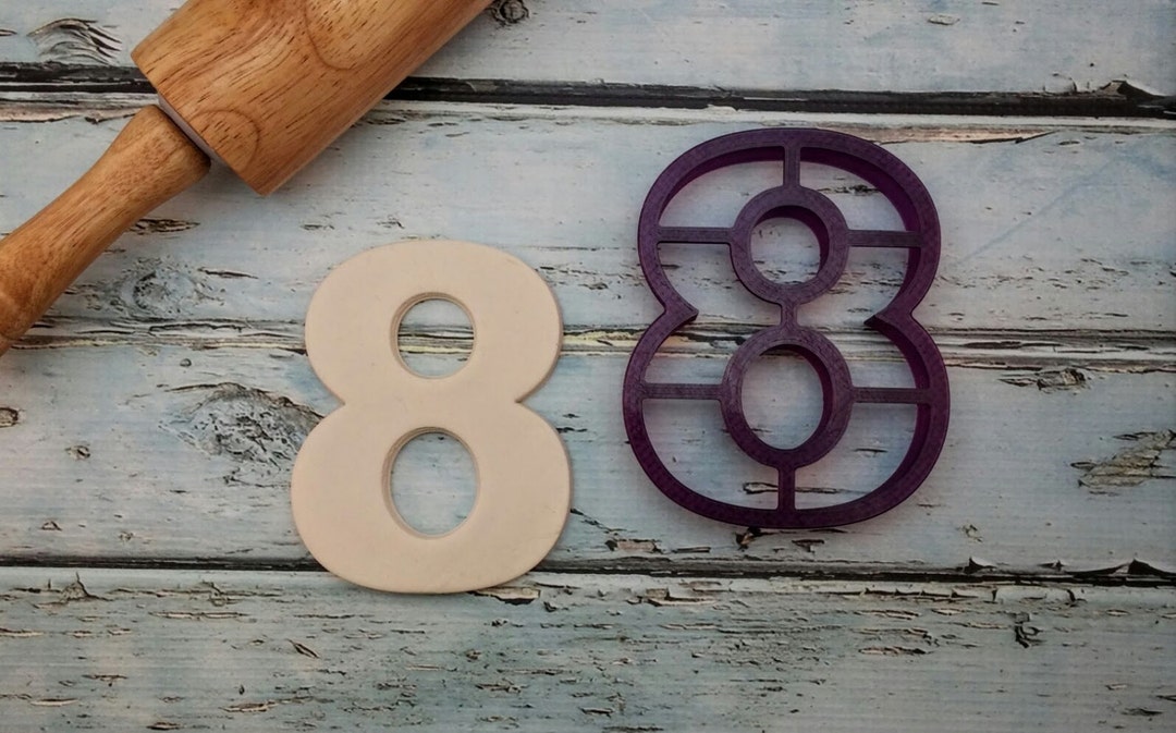 8 Eight Cookie Cutter and Fondant Cutter and Clay Cutter - Etsy