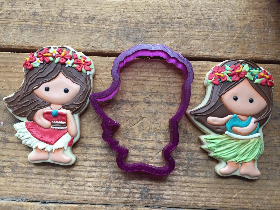 Hula Girl or Hawaiian Girl Cookie Cutter and Fondant Cutter and Clay ...