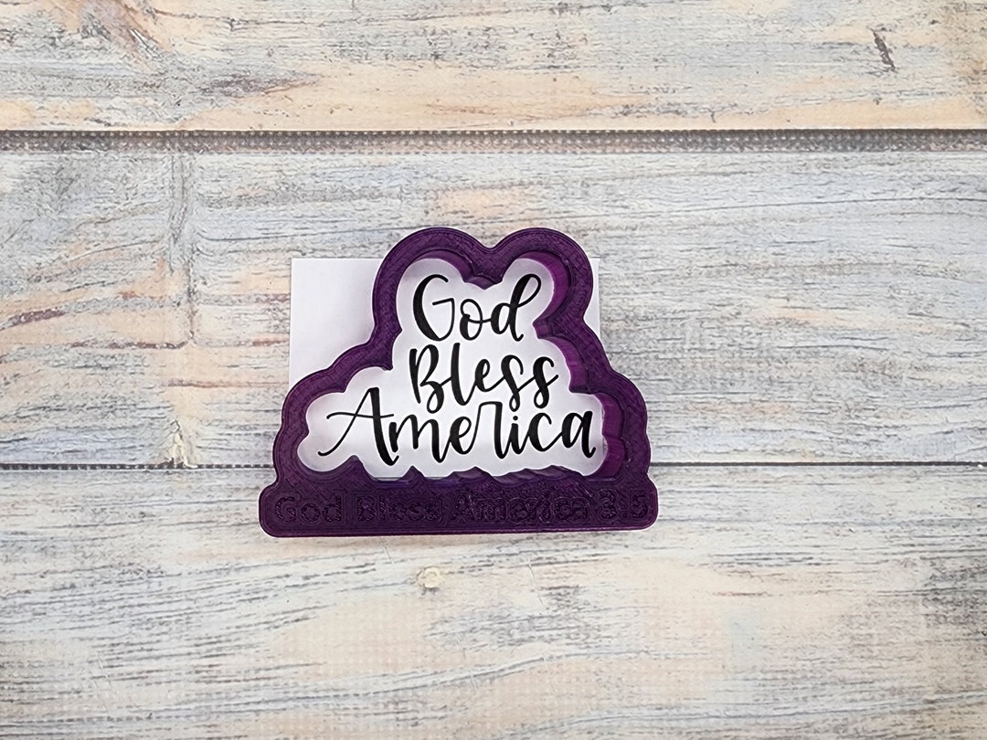 God Bless America Hand Lettered Cookie Cutter and Fondant Cutter and ...