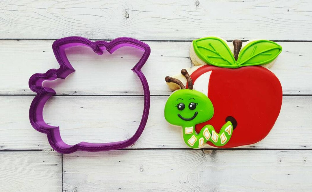 Mr. Worm With Apple Cookie Cutter or Fondant Cutter and Clay Cutter - Etsy