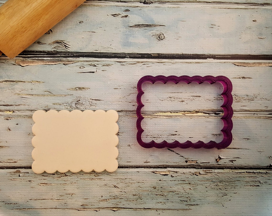 Scalloped Rectangle Cookie Cutter and Fondant Cutter and Clay Cutter - Etsy