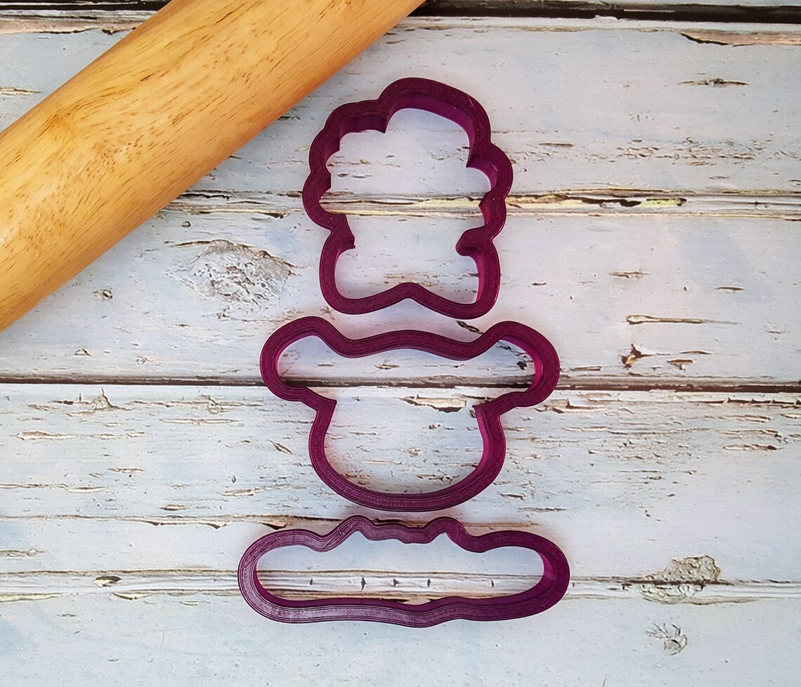 3 Piece Clown Cookie Cutter and Fondant Cutter and Clay Cutter Set - Etsy