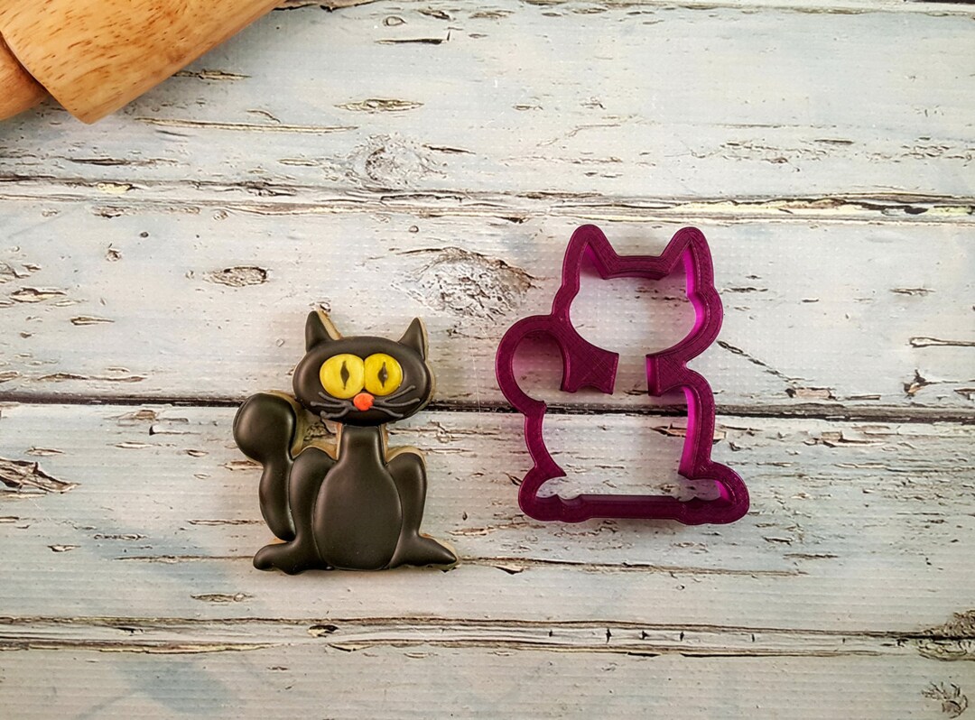 Cat or Black Cat or Scary Cat or Halloween Cat Cookie Cutter or Fondant ...