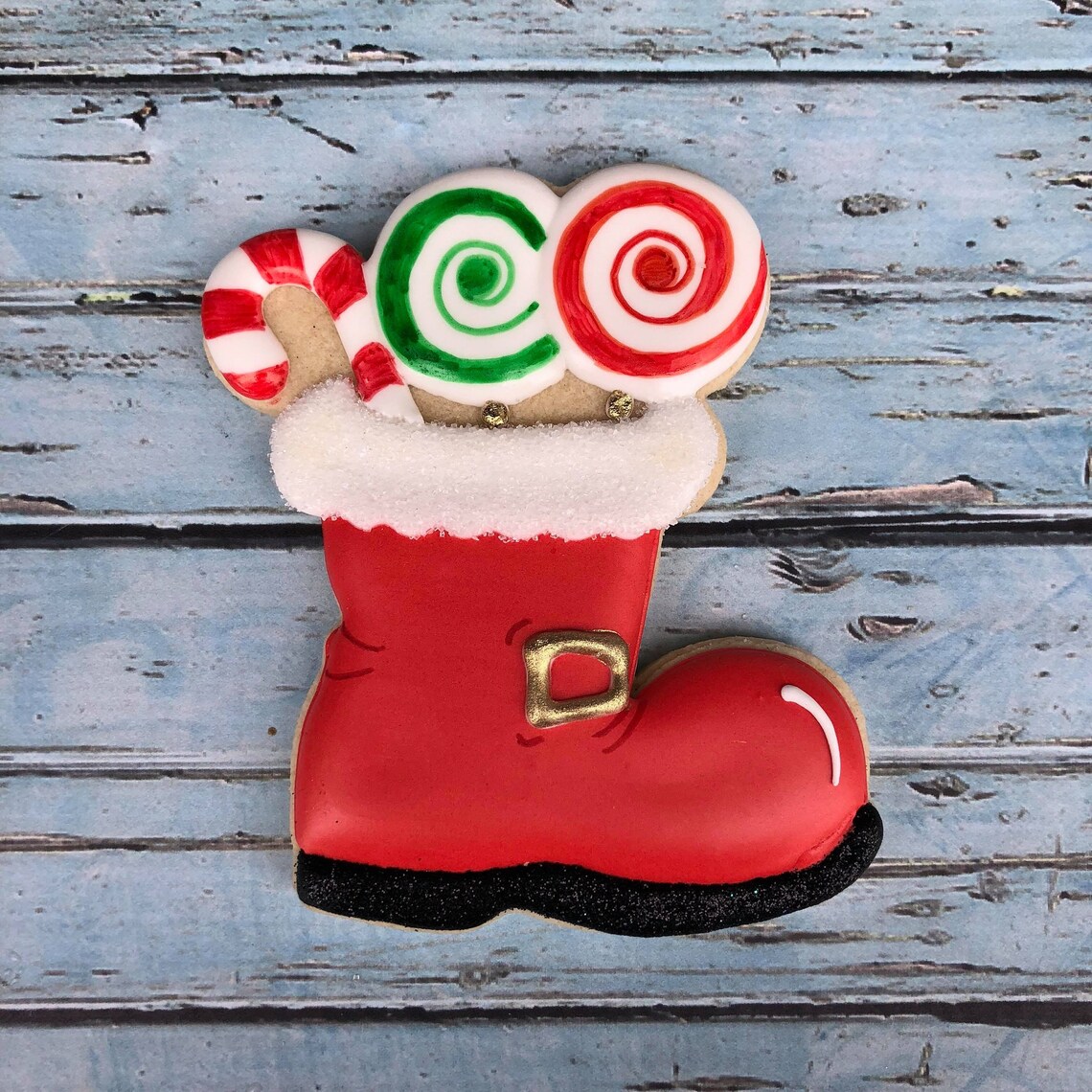 Santa Boot Filled With Candy or Toys Cookie Cutter and Fondant - Etsy