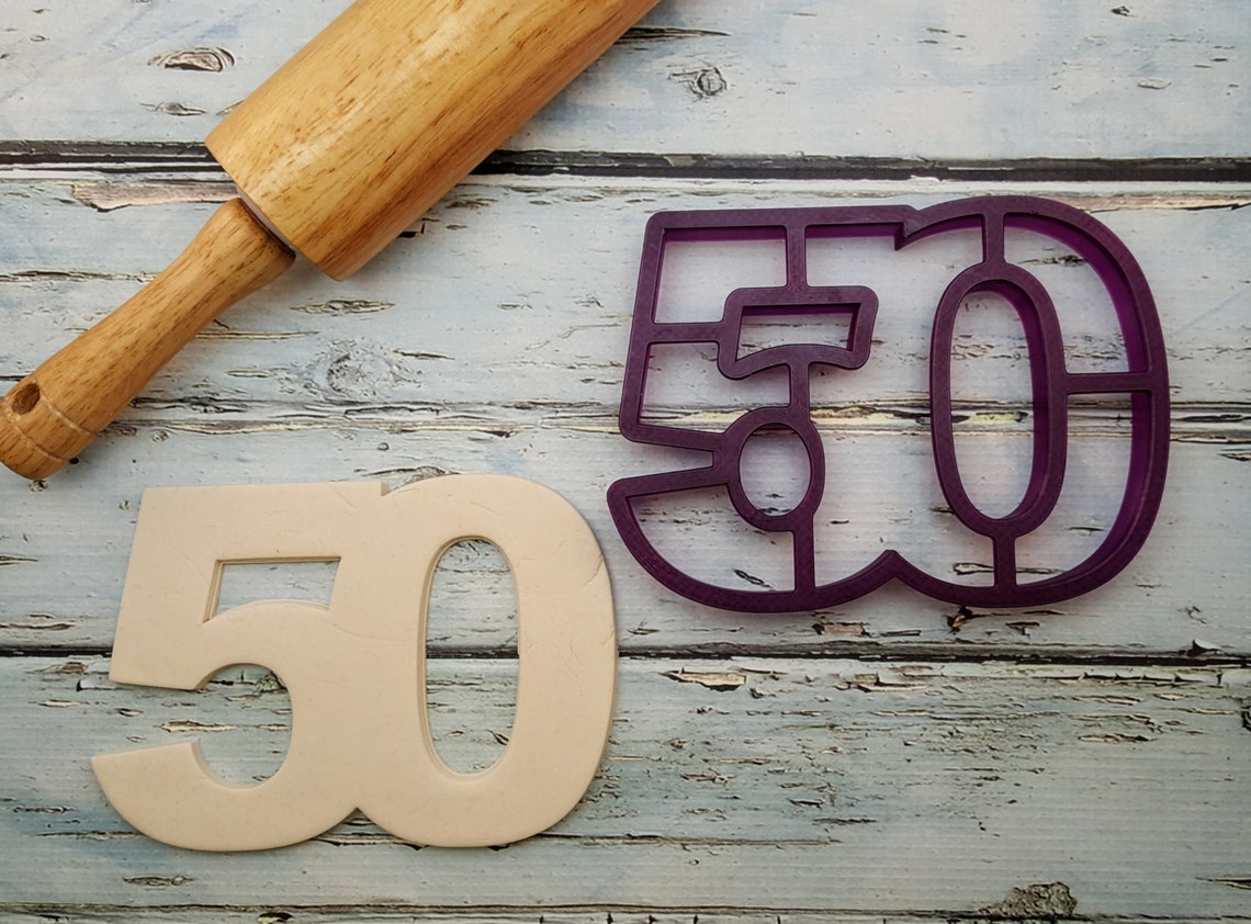50 Fifty Cookie Cutter and Fondant Cutter and Clay Cutter - Etsy
