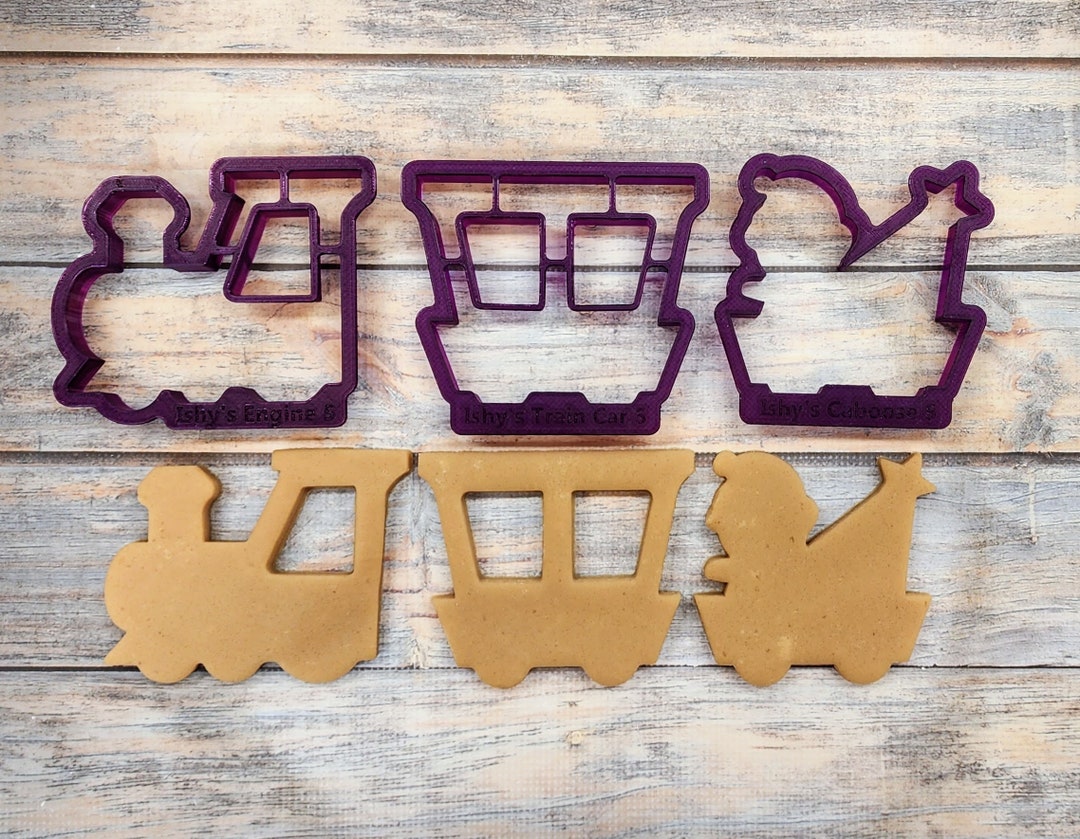 Train Set of 3 by Ishy's Bake Shop Cookie Cutter and Fondant Cutter and ...
