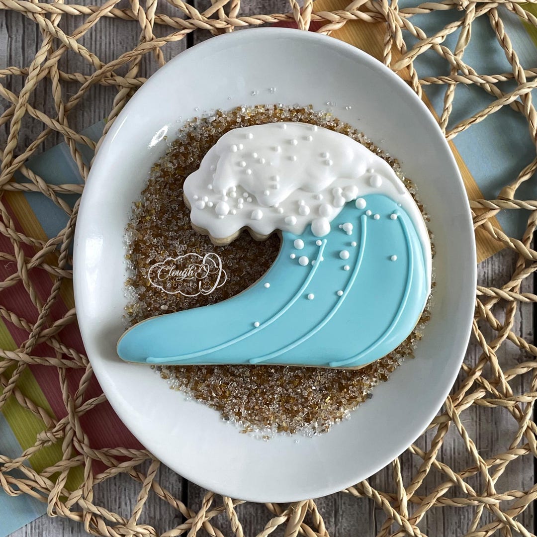 Wave Cookie Cutter by Clough'd 9 Cookies - Etsy