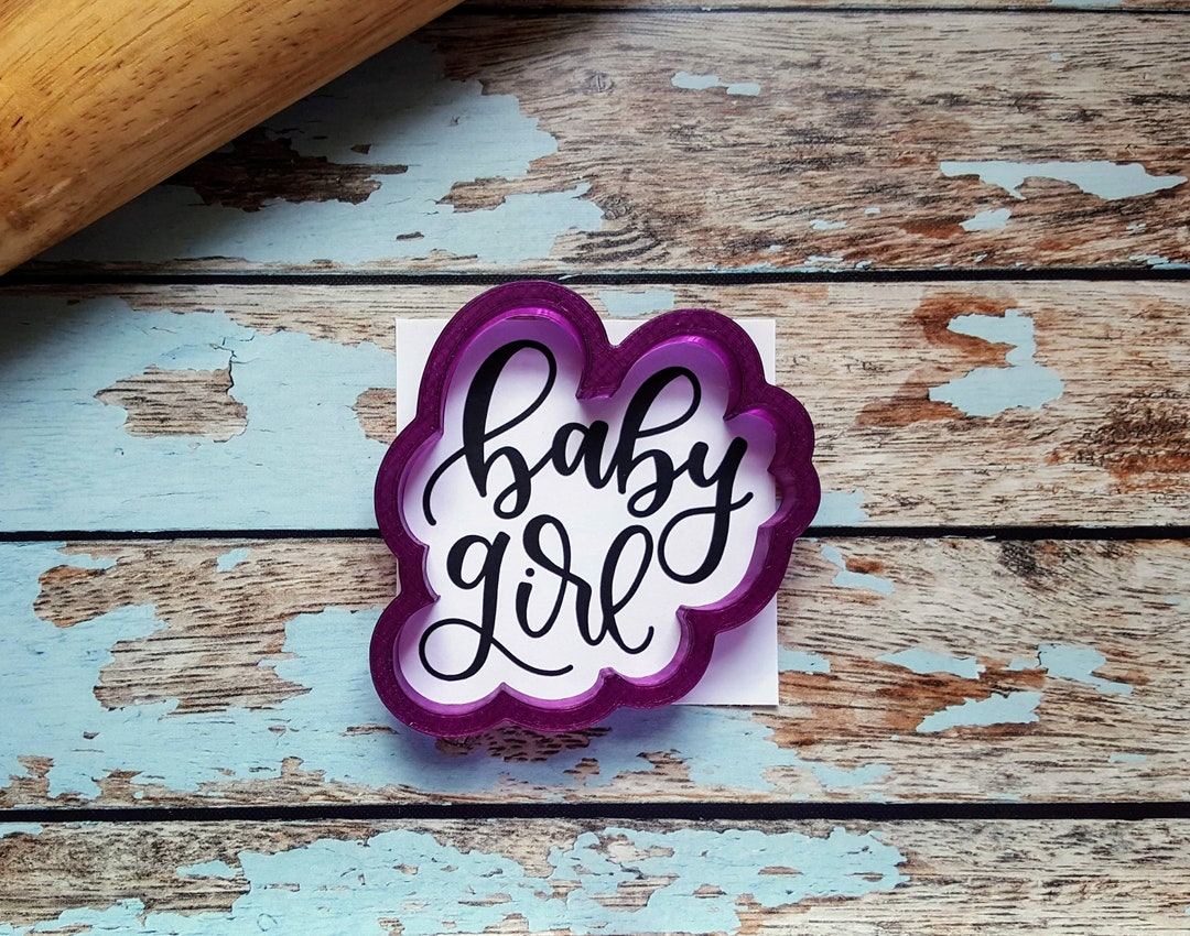 Baby Girl Hand Lettered Cookie Cutter and Fondant Cutter and Clay ...
