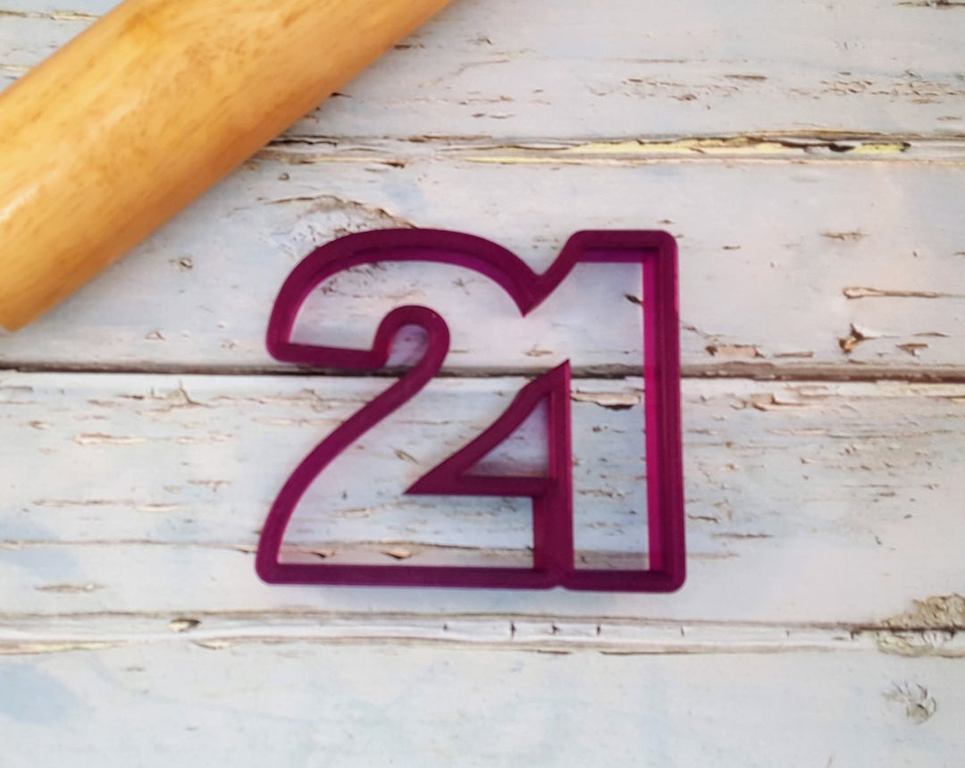 21 or Twenty One or Twenty First Number Cookie Cutter and Fondant ...