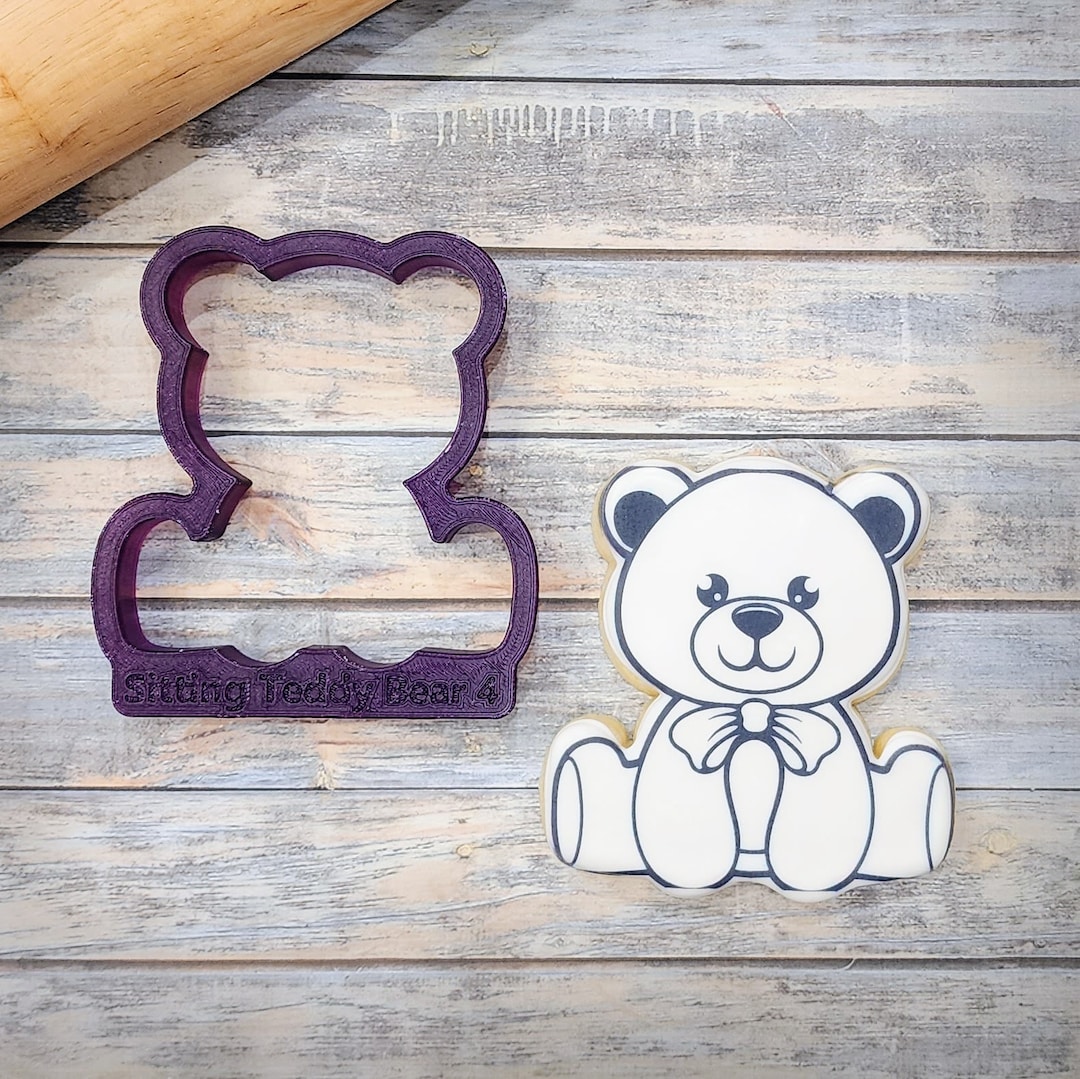Sitting Teddy Bear Cookie Cutter and Fondant Cutter and Clay Cutter - Etsy