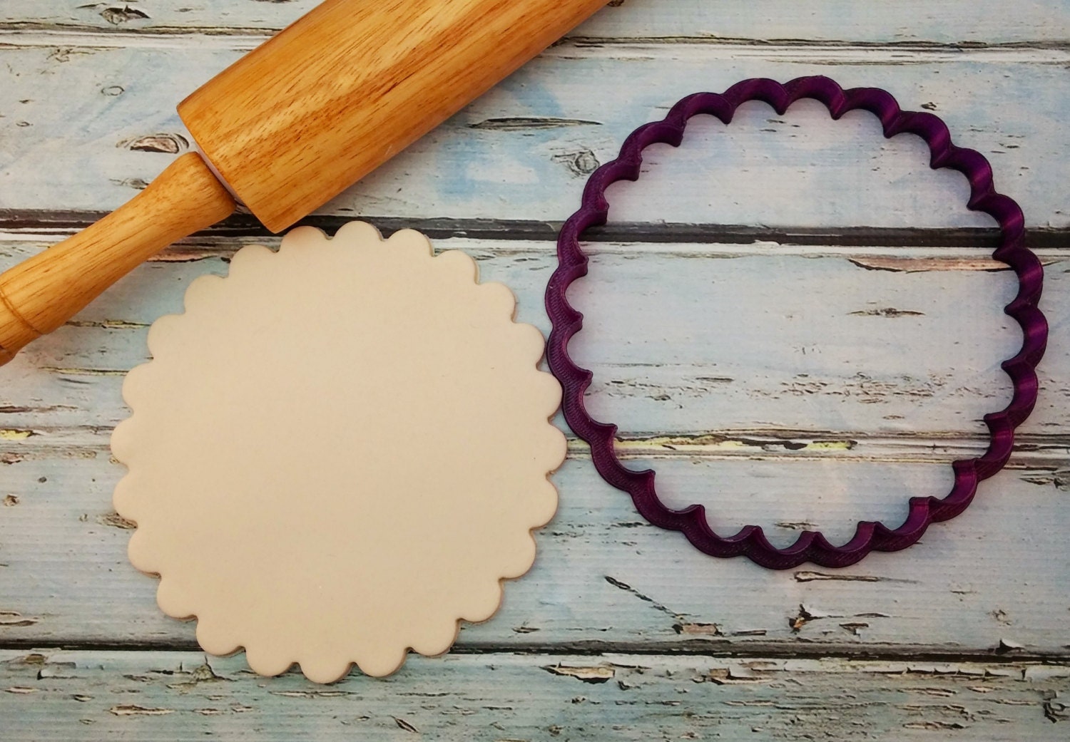 Round Scalloped Cookie Cutter and Fondant Cutter and Clay - Etsy