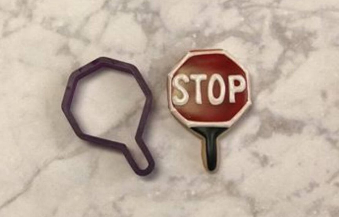 Hand Help Stop Sign or Crosswalk Signcookie Cutter and Fondant Cutter ...