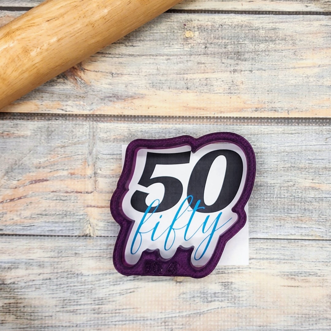 50 Fifty Script Cookie Cutter or Fondant Cutter and Clay Cutter - Etsy