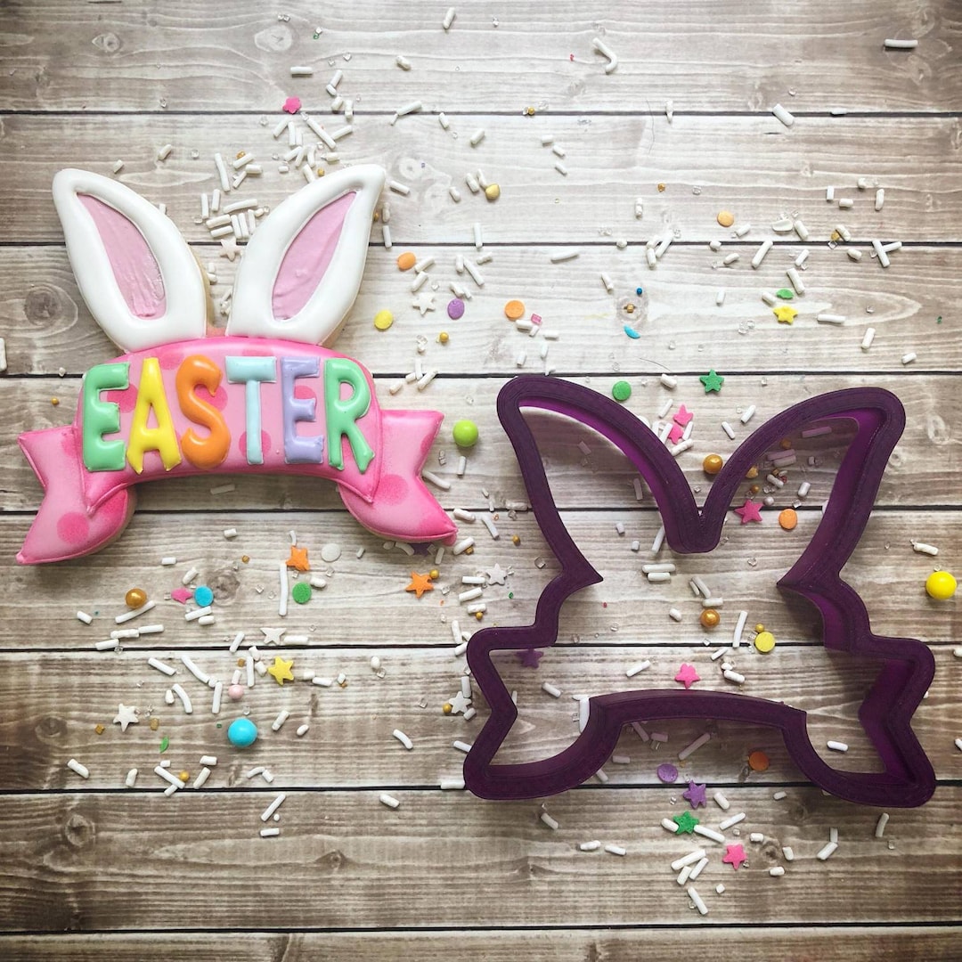 Bunny Ears Banner #1 Cookie Cutter and Fondant Cutter and Clay Cutter ...