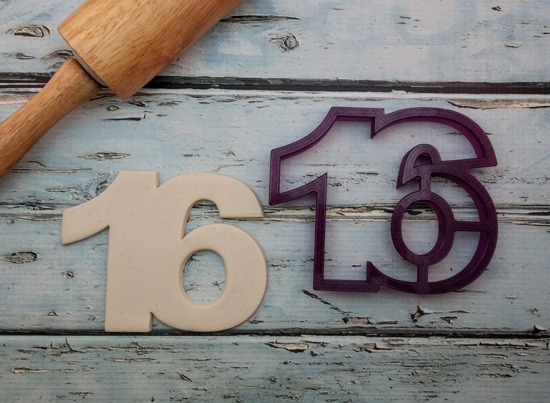 16 Sixteen Number Cookie Cutter and Fondant Cutter and Clay Cutter - Etsy