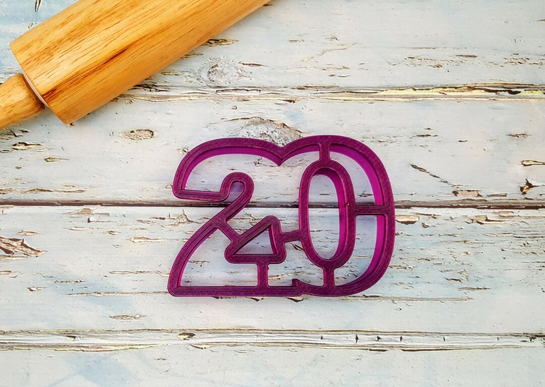 20 Twenty or Twentieth Number Cookie Cutter and Fondant Cutter and Clay ...