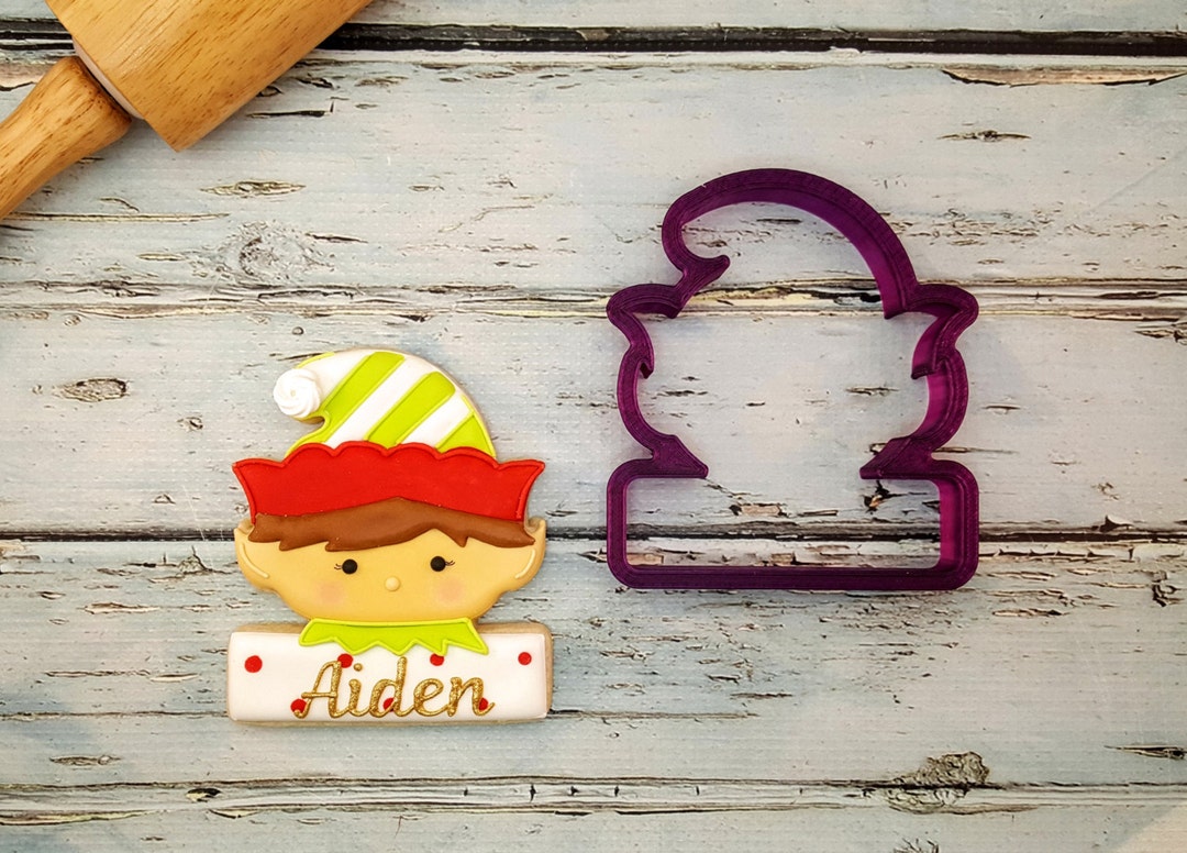 Elf With Sign or Plaque Cookie Cutter and Fondant Cutter and Clay ...