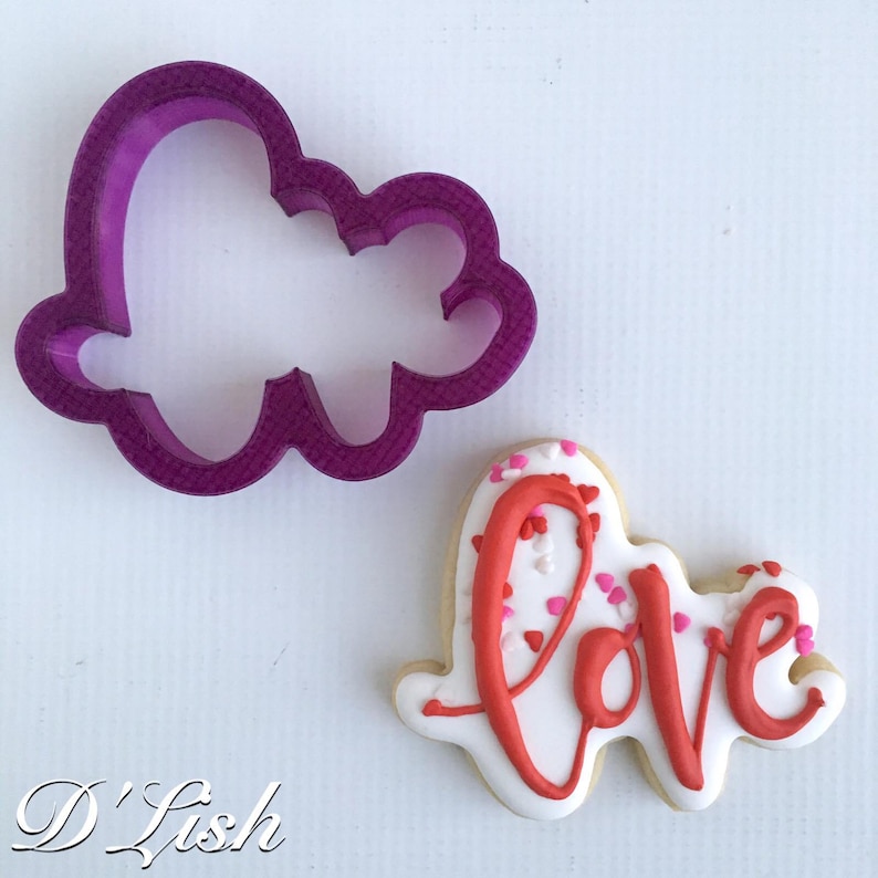 Love in Lower Case Hand Lettered Cookie Cutter and Fondant - Etsy
