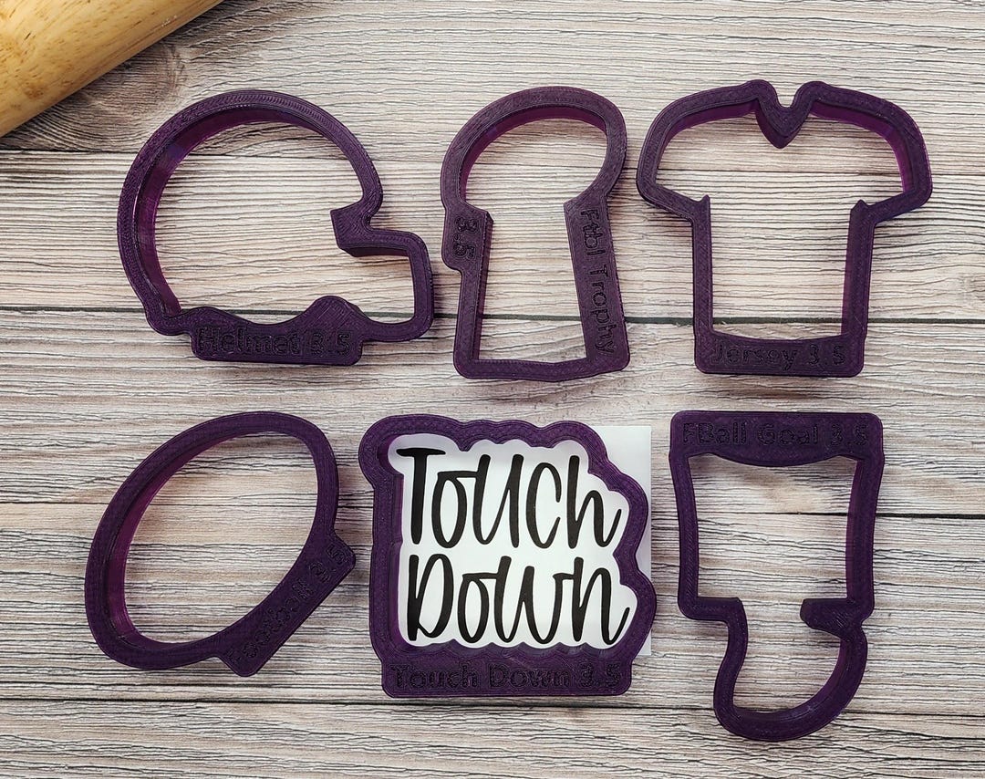 Football Themed Set of 6 Cookie Cutters - Etsy