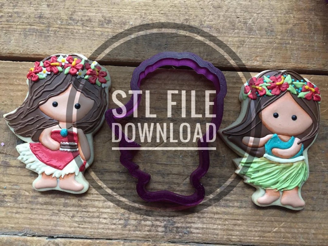 Digital STL File Download Hula Girl or Hawaiian Girl Cookie Cutter and ...