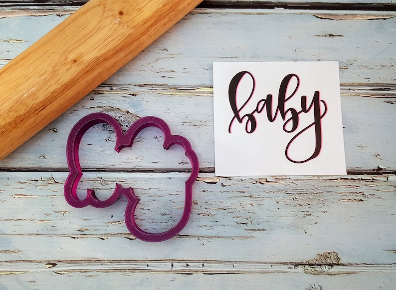 Baby Hand Lettered Cookie Cutter and Fondant Cutter and Clay - Etsy