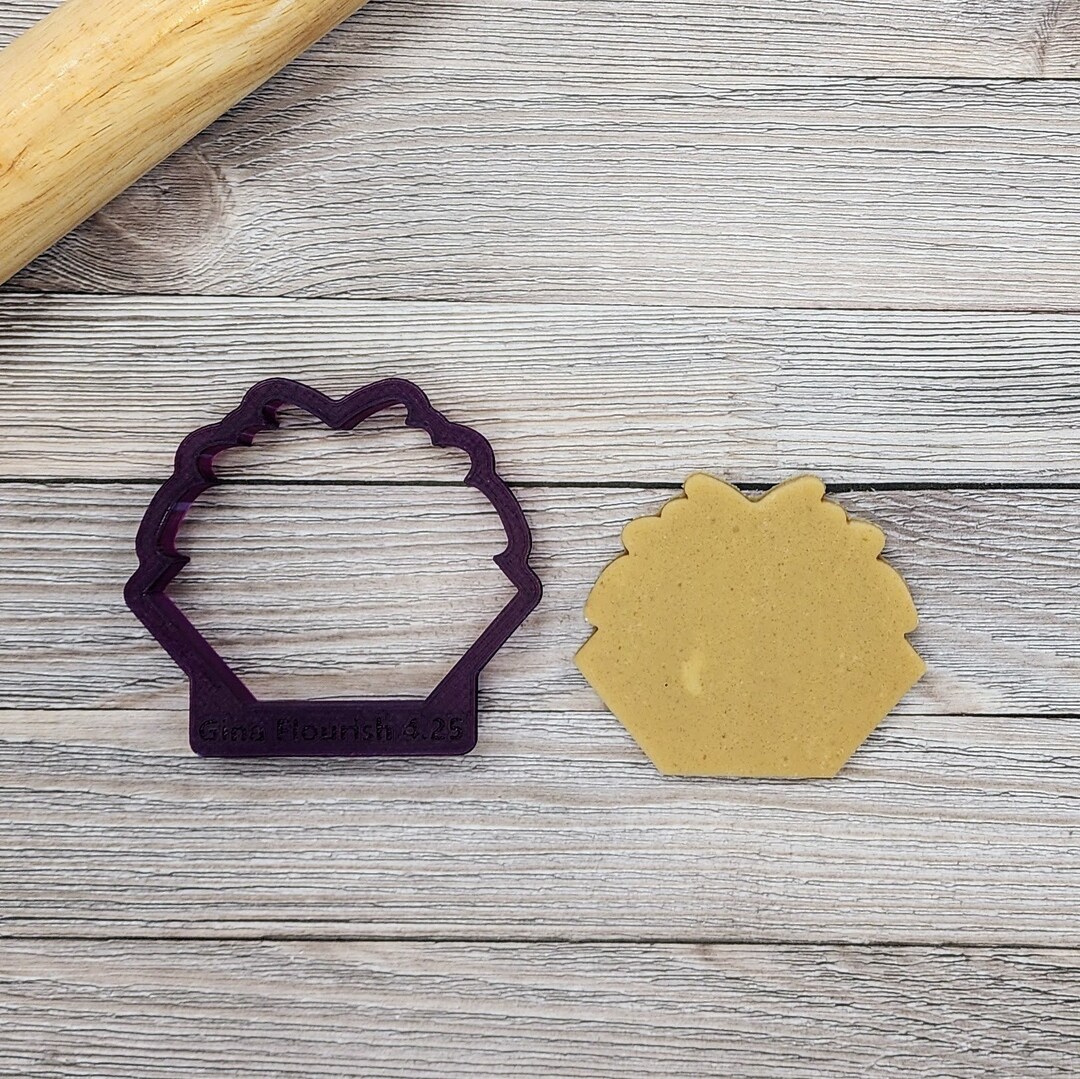 Gina With Leaf Flourish Plaque Cookie Cutter and Fondant Cutter and ...