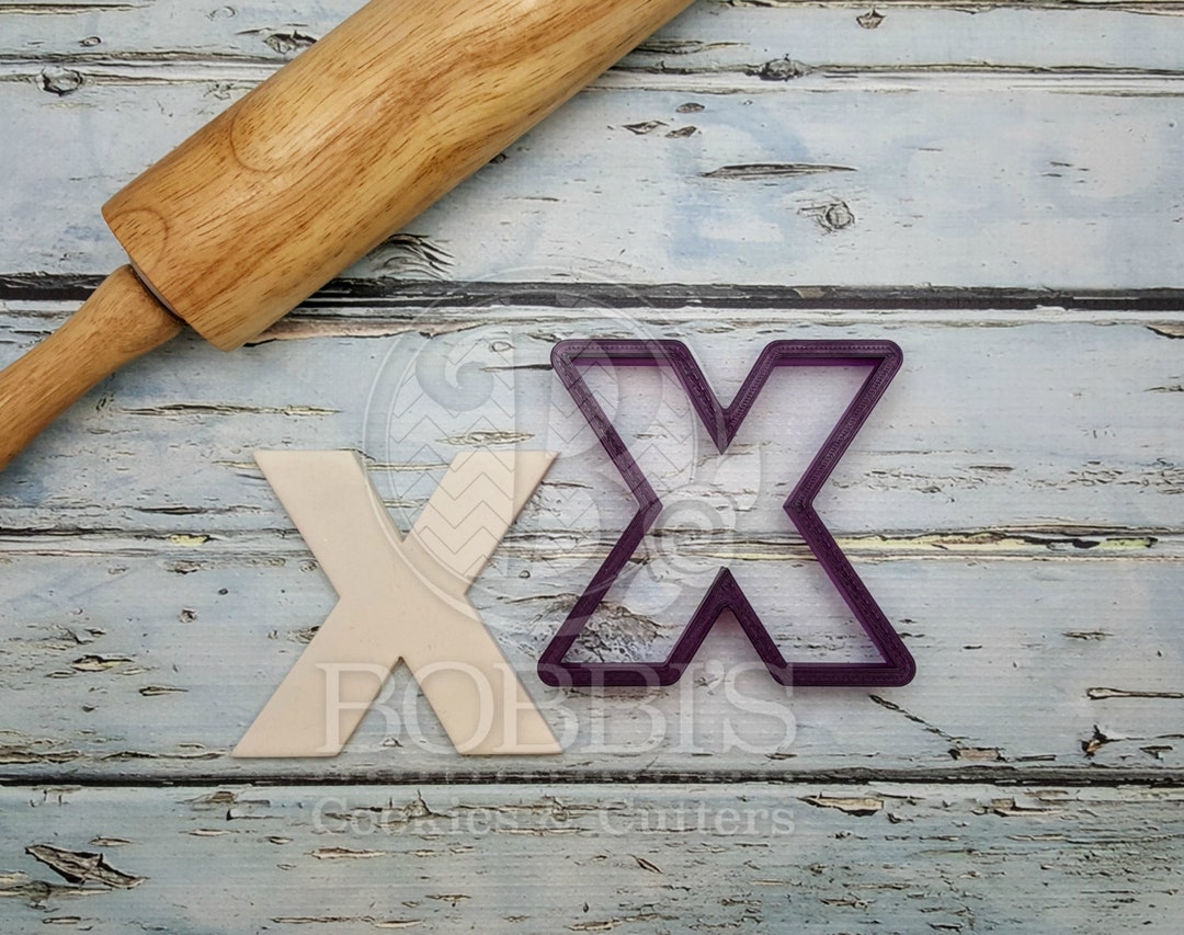 Upper Case Letter X Cookie Cutter and Fondant Cutter and Clay Cutter - Etsy