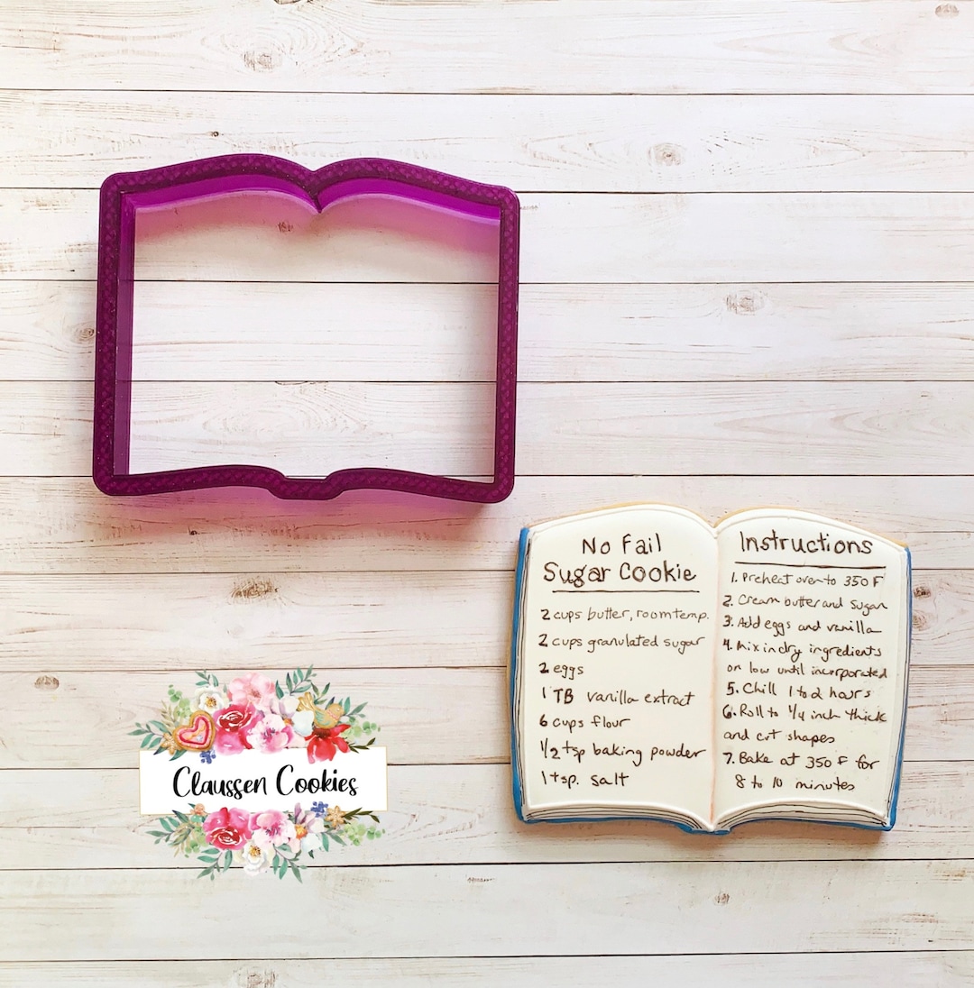 Open Book Cookie Cutter and Fondant Cutter and Clay Cutter and Clay Cutter - Etsy