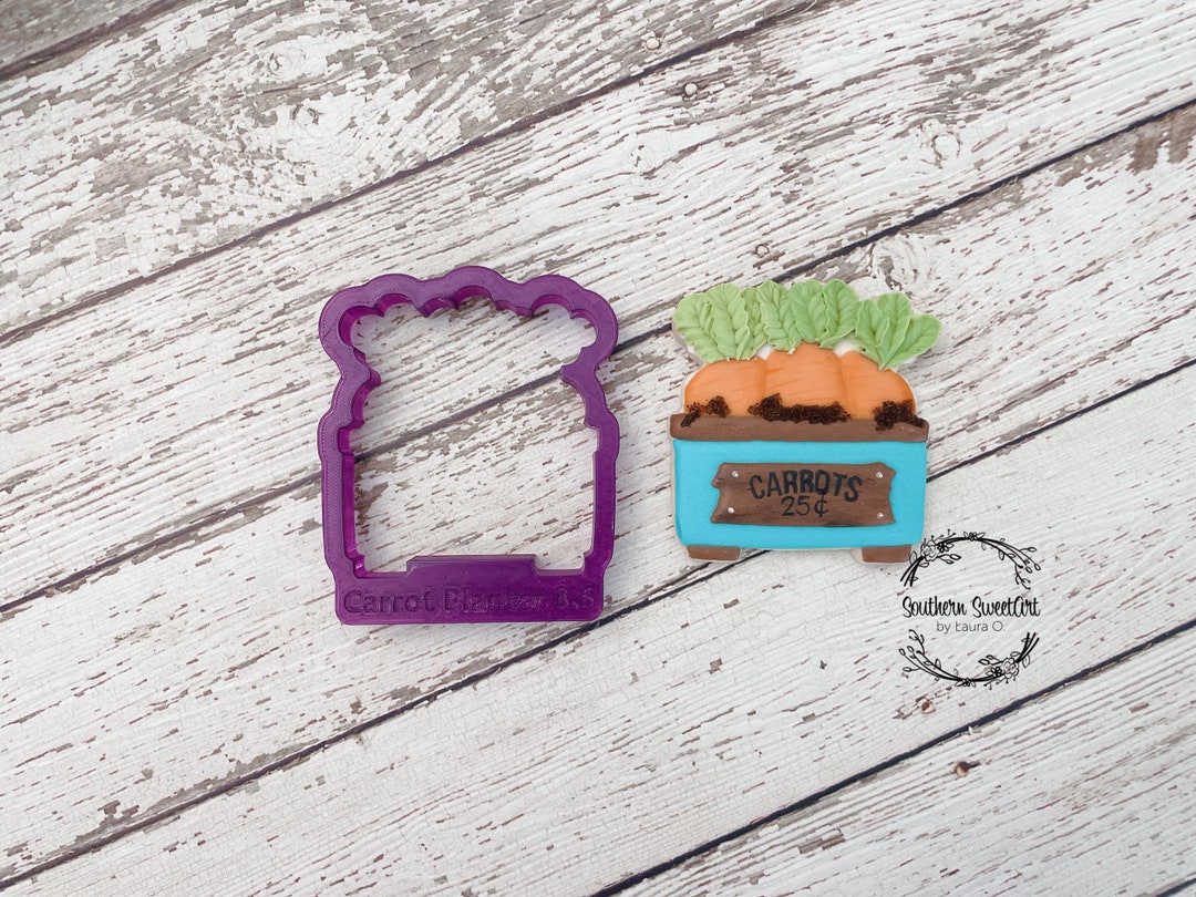 Carrot Planter Cookie Cutter and Fondant Cutter and Clay Cutter - Etsy