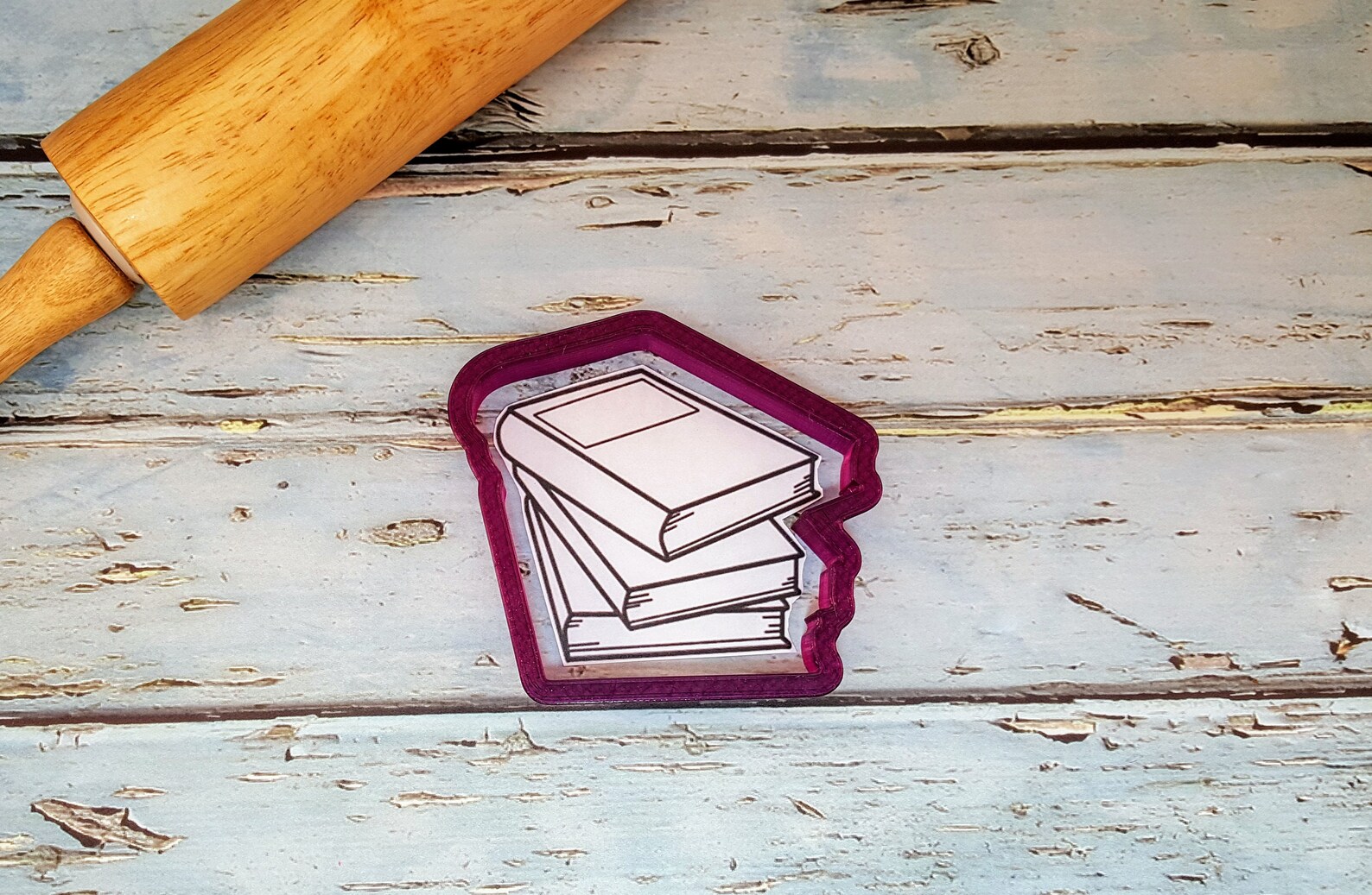 Stack of Books Cookie Cutter and Fondant Cutter and Clay - Etsy