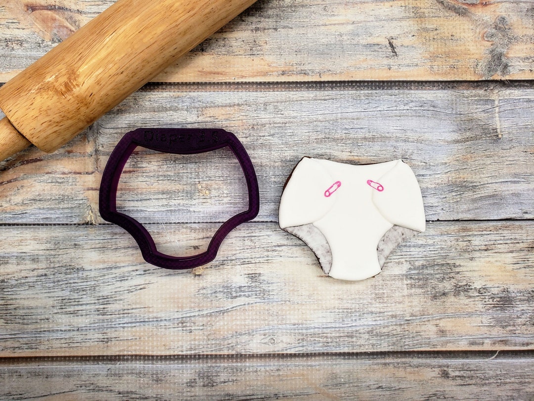 Miss Doughmestic Baby Diaper Cookie Cutter and Fondant Cutter and Clay ...